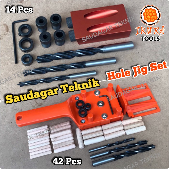 Jual Pocket Hole Jig Set Dowel Jig Drill Pelubang Sekrup Set - Set 14 ...