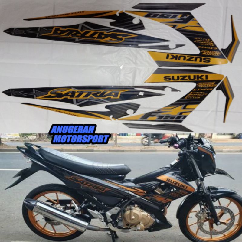 Jual Striping Satria Fu facelift FL 2014 bintang hitam gold ( emas ...