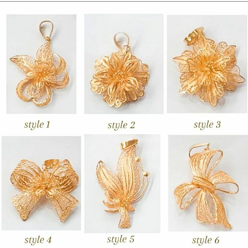 Jual liontin emas asli kadar 875 liontin bunga kendari | Shopee Indonesia