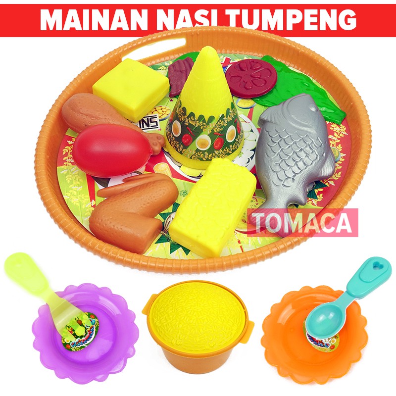 Jual Mainan Anak Perempuan Masak Masakan Nasi Tumpeng Kuning Selamatan ...