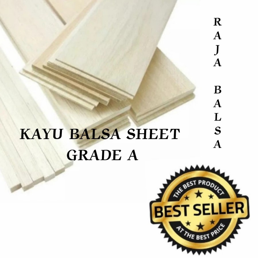 Jual Grade A Kayu balsa sheet 3mm x 10cm x 1meter balsa lembaran kayu ...
