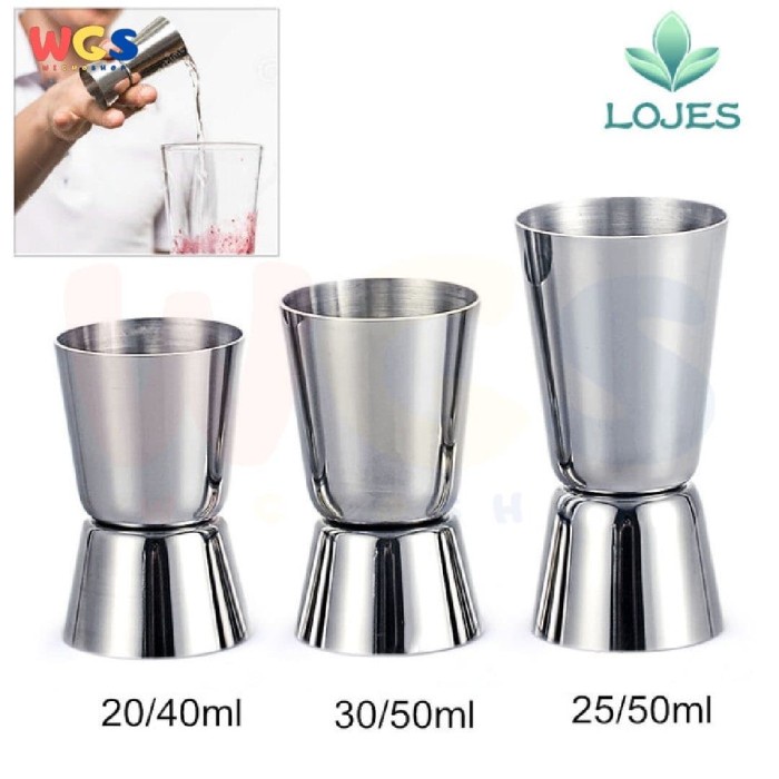 Jual Stainless Steel Syrup Cocktail Measuring Double Jigger | Shopee ...