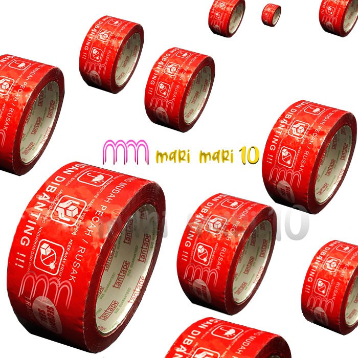 Jual Lakban Fragile Merah 2" 48 mm x 72 yard FULL Merah | Shopee Indonesia