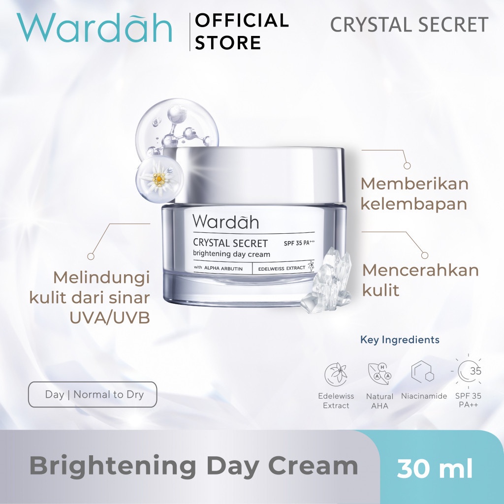 Jual Wardah Crystal Secret Brightening Day Cream 30 g | Shopee Indonesia