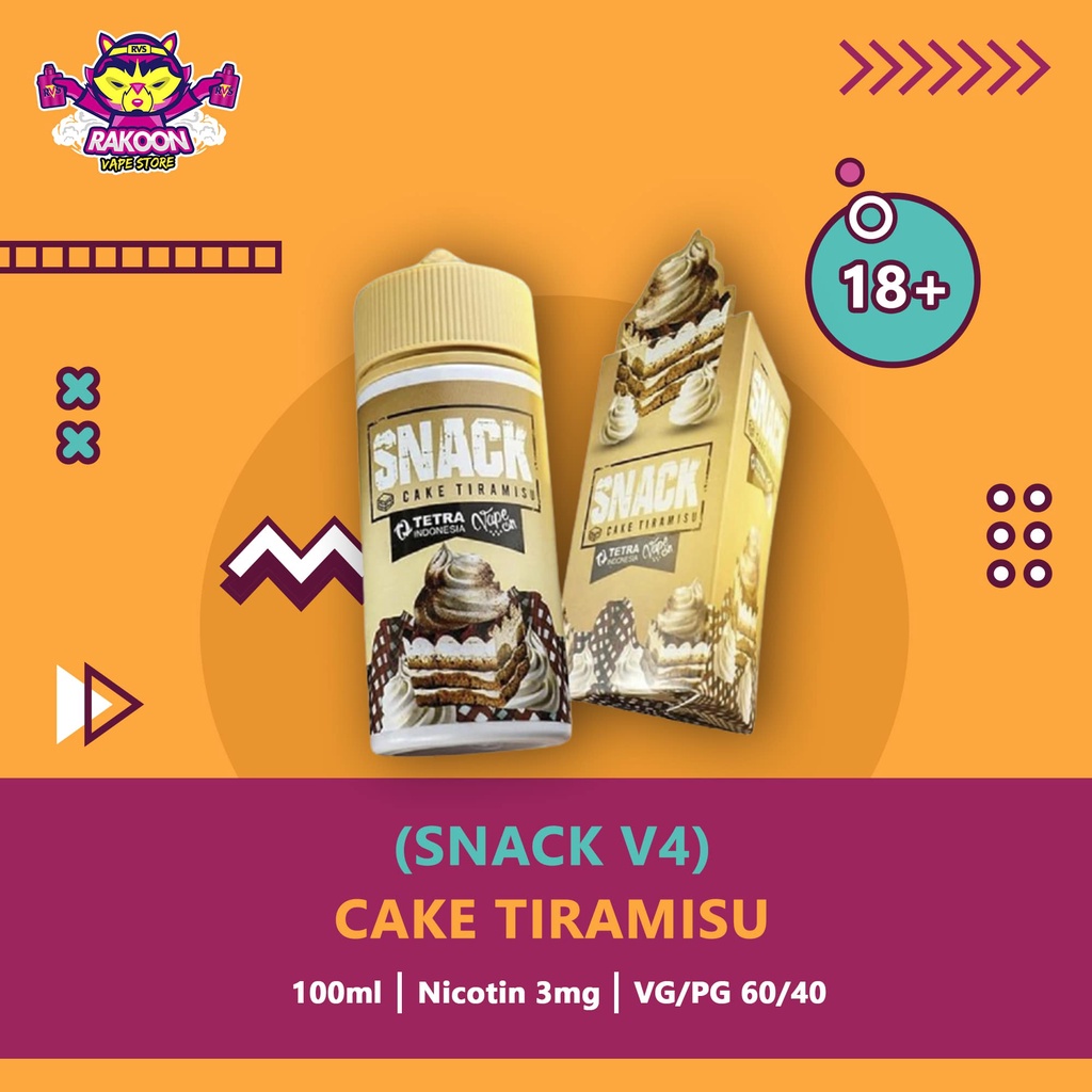 Jual SNACK V4 CAKE TIRAMISU BY TETRA 3MG/100ML | Shopee Indonesia
