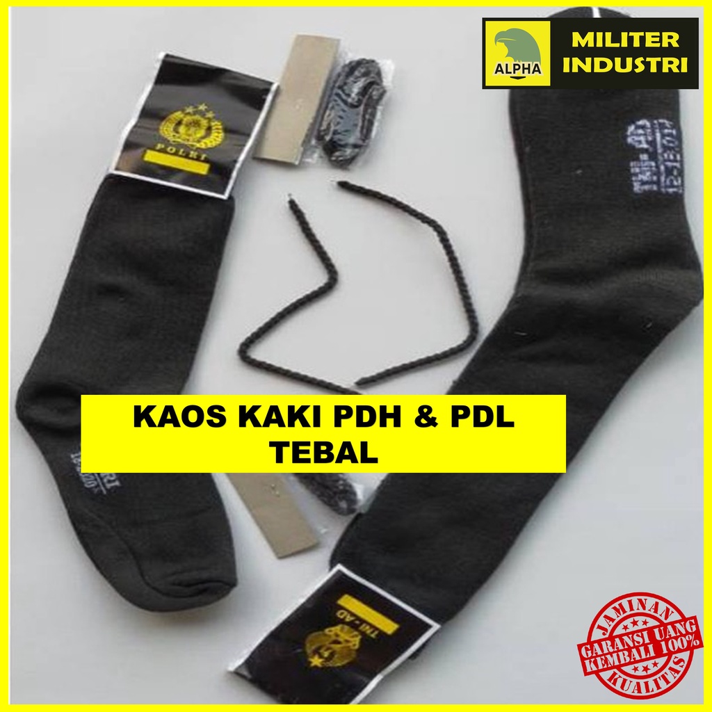 Jual KAOS KAKI PDH PDL HITAM TEBAL DAN KARET GELANG PENGKAIT KAOS KAKI ...