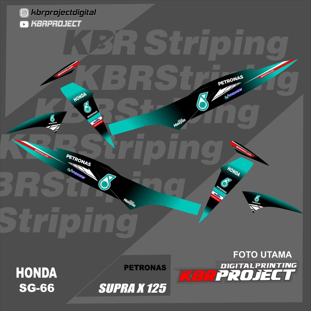 Jual (cod)stiker motor striping supra x 125 petronas motor honda ...