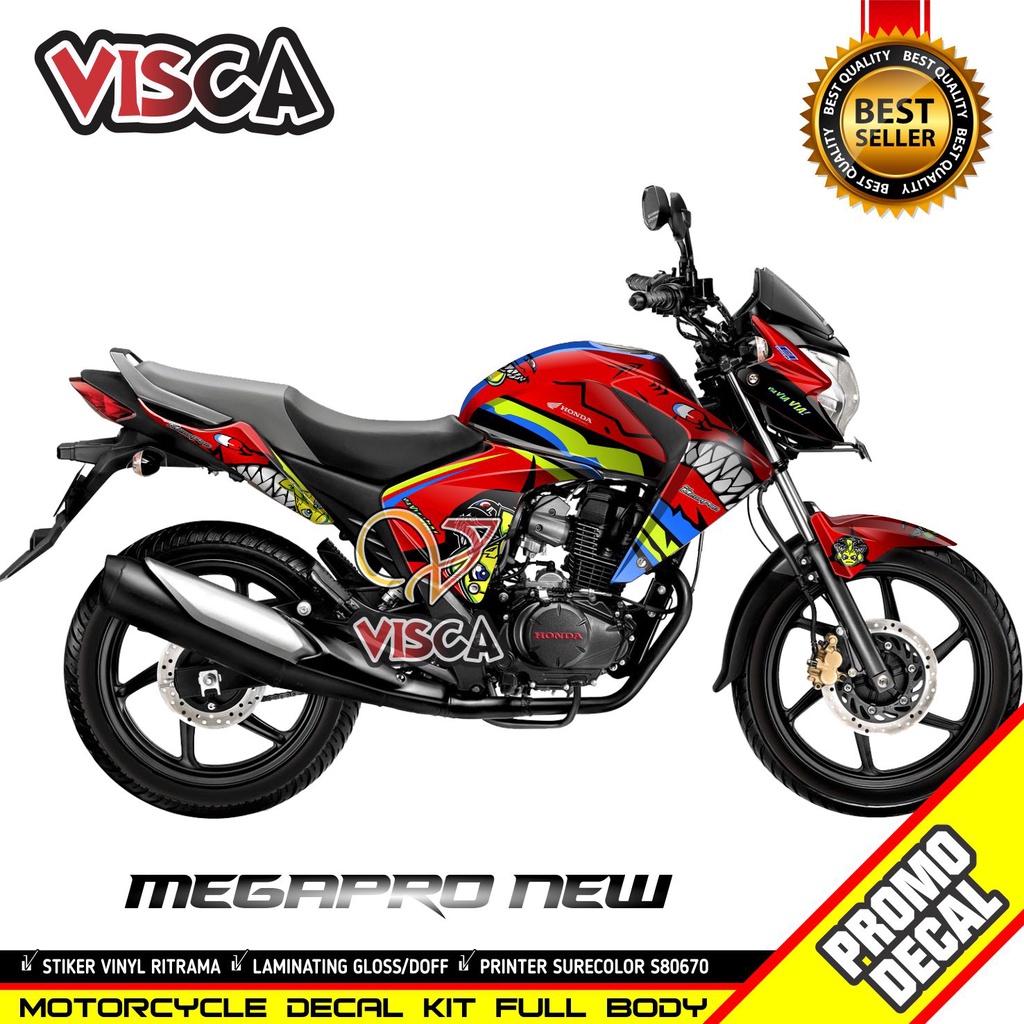 Jual Decal Megapro New Full Body Stiker Megapro New Full Body Striping Megapro New Variasi Shark ...