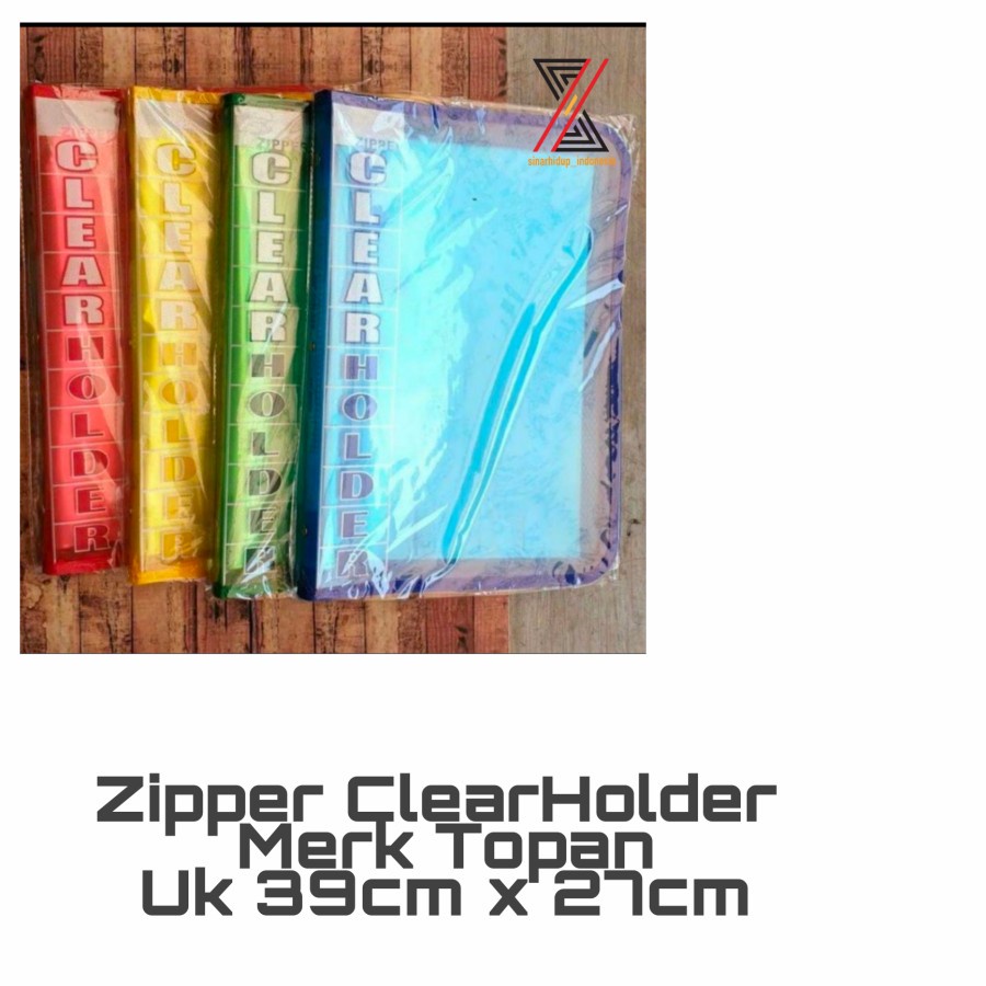 Jual Clear Holder Zipper Isi 40 TOPLA / Map Plastik Resleting Folio ...