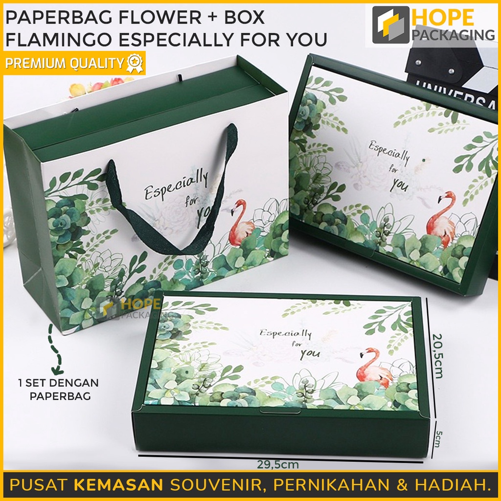 Jual Cake Box + Sekat Kue Motif Flamingo / Kotak Kado Motif Flamingo ...