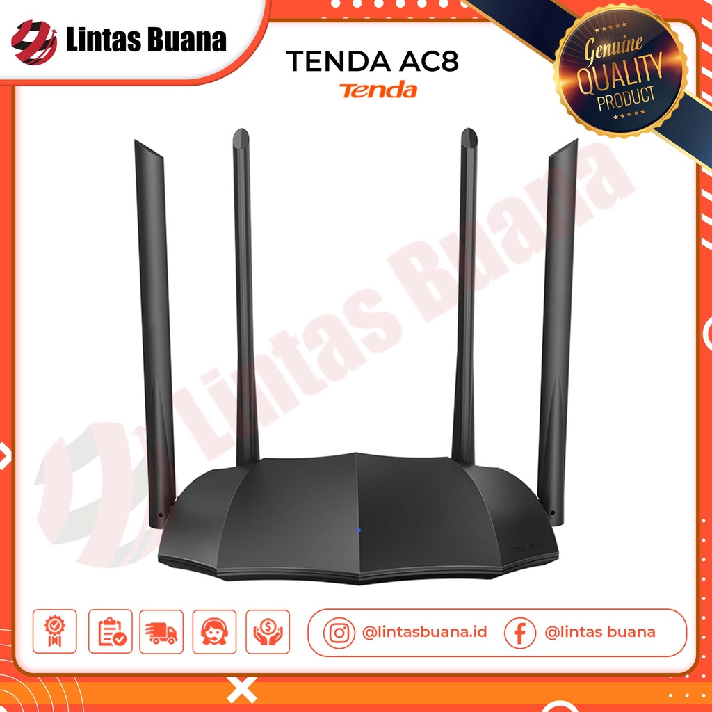 Jual Tenda Ac8 Ac1200 Router Gigabit Internet Wireless Dual Band ...