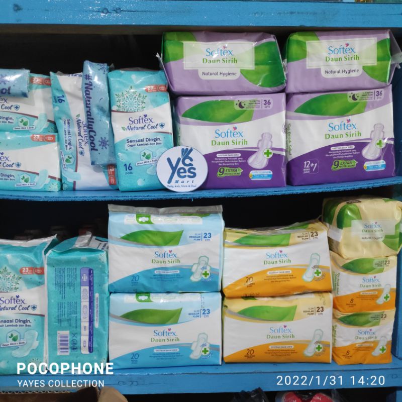 Jual Pembalut Softex Ekstrak daun sirih 20 - 16 - 12+1 - 8 Pads 36 cm ...