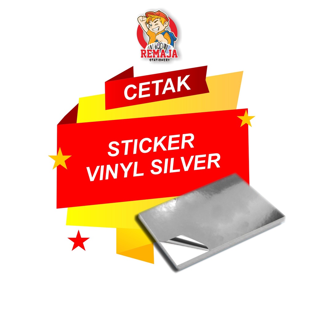 Jual Cetak print Sticker / stiker Vinyl Silver / Perak A3+ | Shopee ...