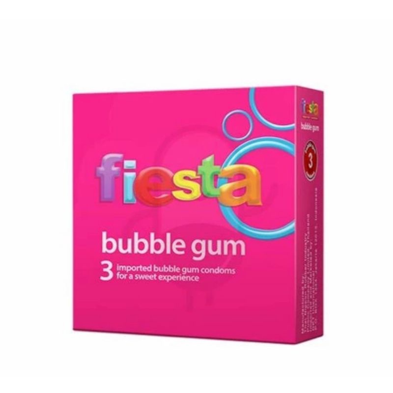 Jual Kondom Fiesta Bubble Gum isi 3 Pcs - Kondom Rasa Permen Karet ...