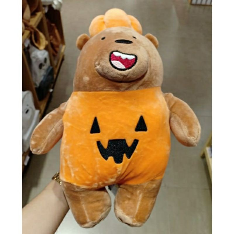 Jual MINISO Halloween We Bare Bears Pumpkin Plush / boneka we bare ...