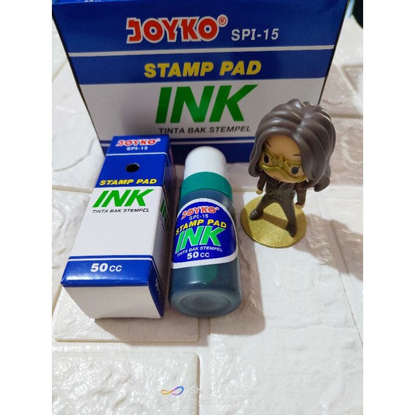 Jual 1 BOTOL = 50CC!!Stamp pad ink/tinta stempel 50cc warna hijau / tinta cap stempel joyko ...