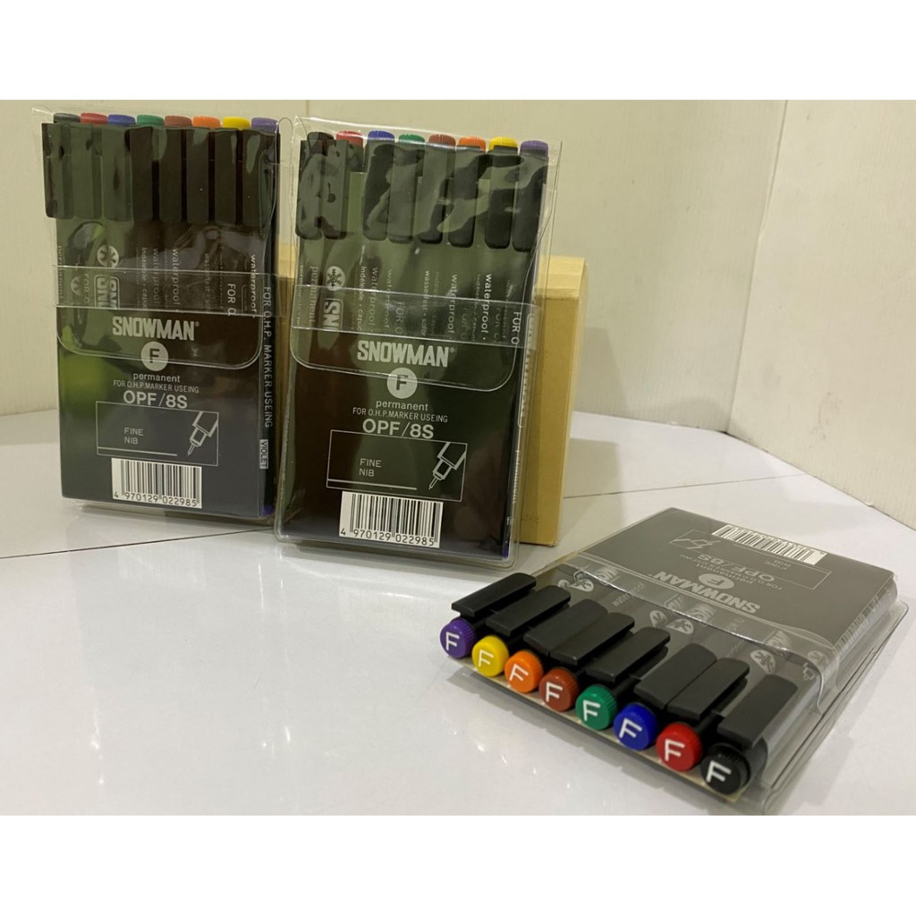 Jual Spidol Snowman OHP OPM/ OPF set 8 | Shopee Indonesia