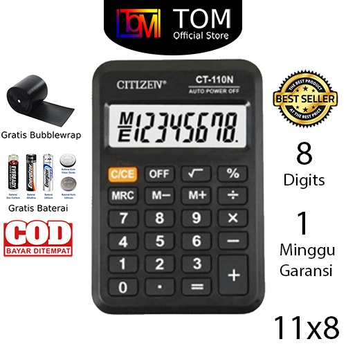Jual Kalkulator CT-100N / CT-200N 8 Digit - Calculator Saku Kecil Mini ...