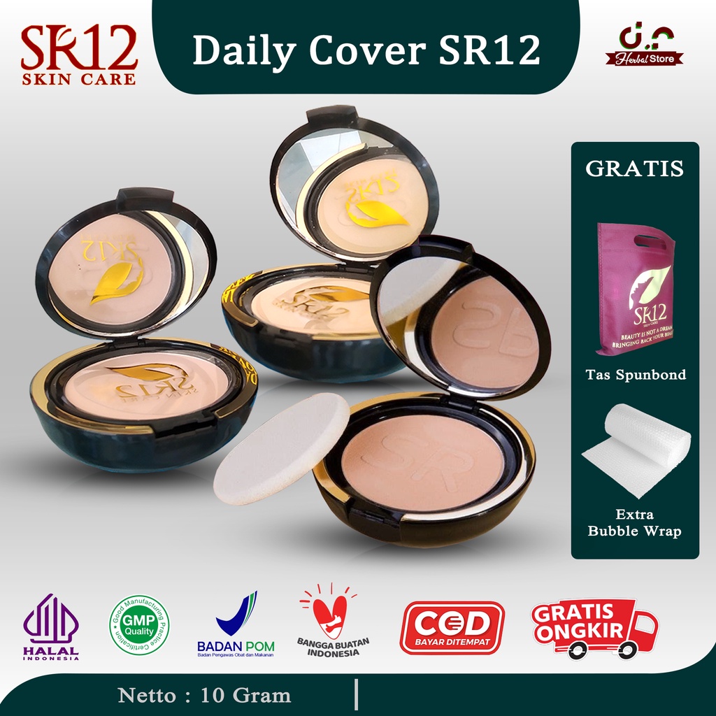 Jual Bedak Padat SR12 Glowing Tahan Lama Anti air Compact Powder Sr12 Skincare Herbal | Shopee ...