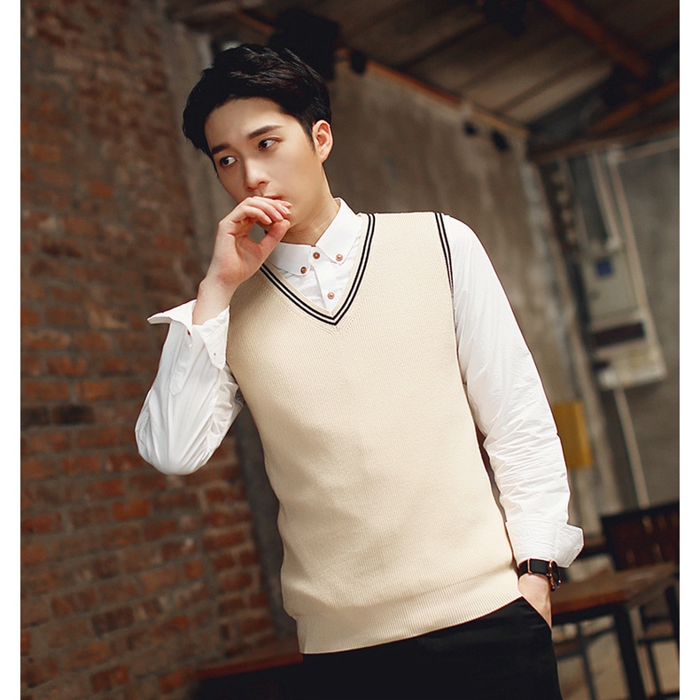 Jual sweater rajut romPi vneck PRIA | Shopee Indonesia