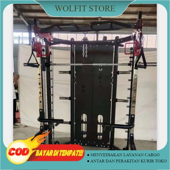 Jual Alat Fitness Gym Smith machine Multy Gym Life Sport | Shopee Indonesia