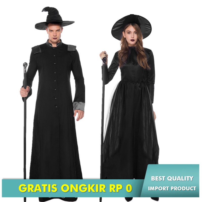 Jual Kostum Cosplay Halloween Pencinta Pria Wo Klasik Ahli Sihir ...