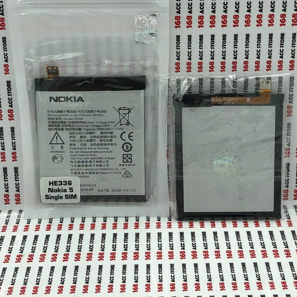 Jual BATERAI NOKIA 5 SINGLE SIM / HE336 ORIGINAL | Shopee Indonesia