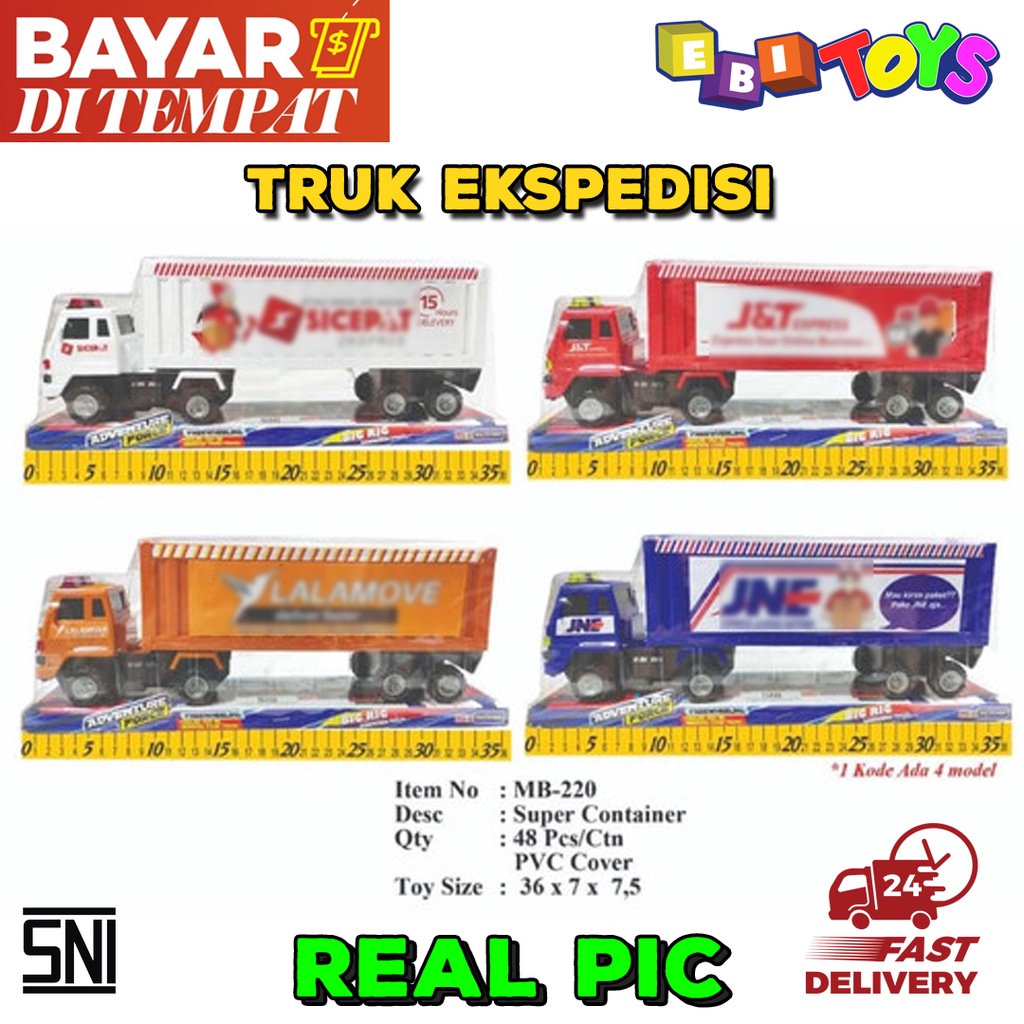 Jual Mainan Truk Ekspedisi Kurir Paket Truk Kontainer Ekspedisi Kurir ...