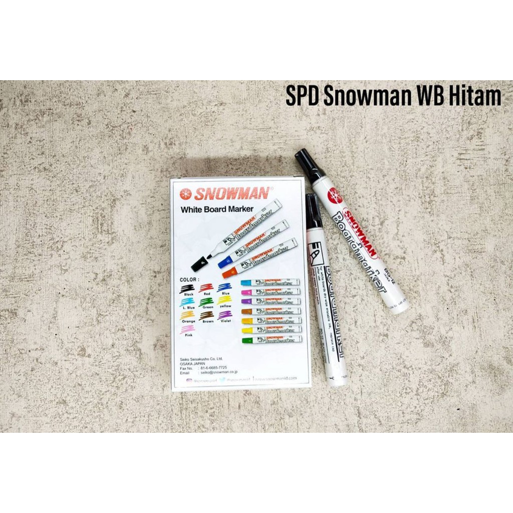 Jual (PCS) SPIDOL SNOWMAN WHITEBOARD HITAM BG-12 | Shopee Indonesia