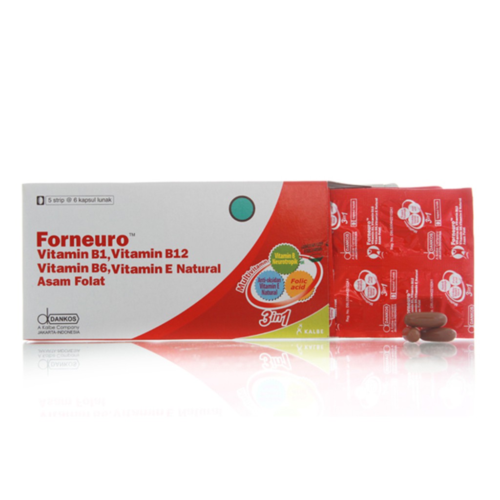 Jual Forneuro (ED 10/2022) Box Isi 30 Softgel (Vitamin B1, B6, B12, E ...