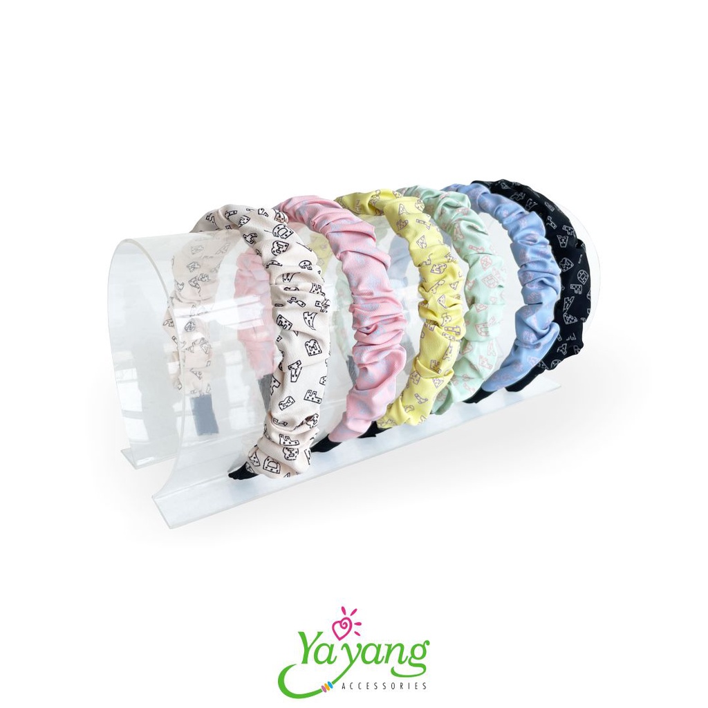 Jual YAYANG Bando Headband Korea Bandana - Scrunchie Korea Motif Huruf ...