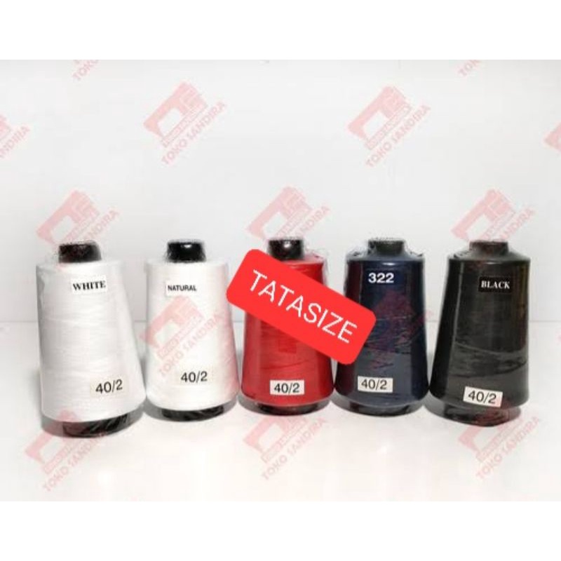 Jual BENANG JAHIT 40/2 WARNA hitam putih natural Cod 4000 yard gulungan ...