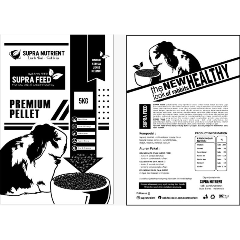 Jual Pelet Kelinci Supra Feed Makanan Kelinci Supra Feed Pakan Kelinci ...