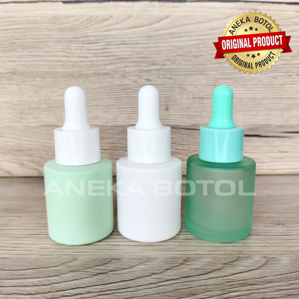 Jual BOTOL PIPET SERUM 20 ML HIJAU FROSTED PUTIH MATTE / ANEKA BOTOL ...
