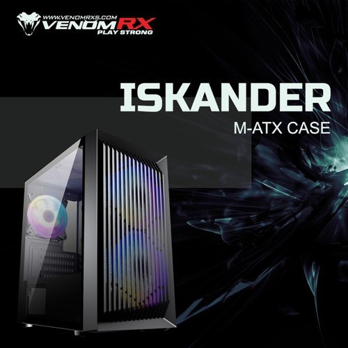 Jual Casing VenomRX ISKANDER - MATX TEMPERED GLASS 2X12cm RGB Fan ...