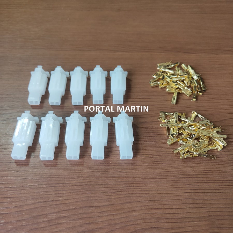 Jual Socket Motor 2 Pin Skun Kecil Male Female isi 10 set Socket Lock ...