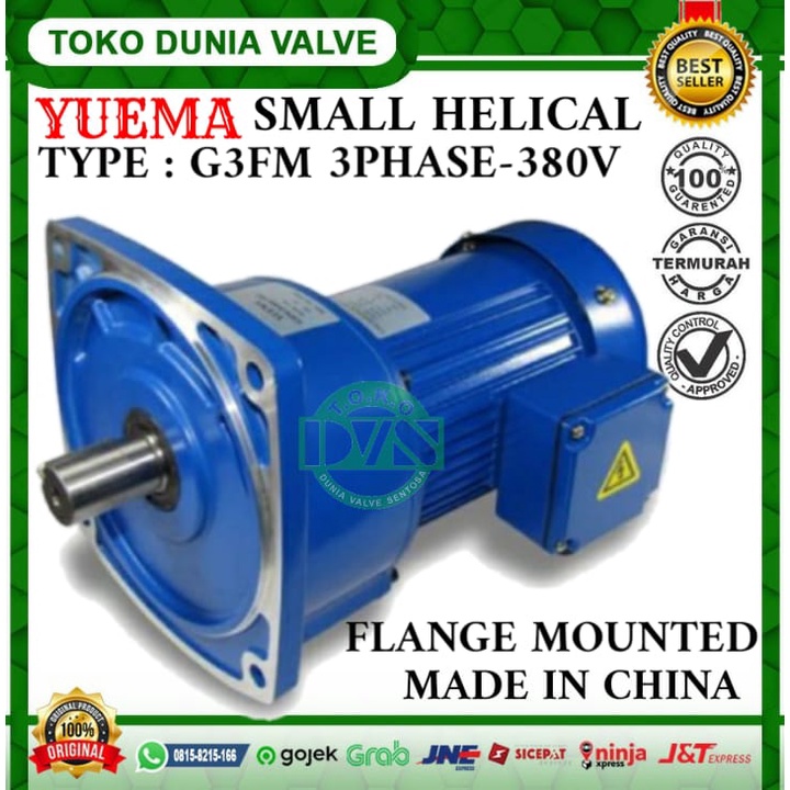 Jual G3FM 750WATT AS-28mm HELICAL GEAR YUEMA GEARBOX FLANGE MOUNTED ...