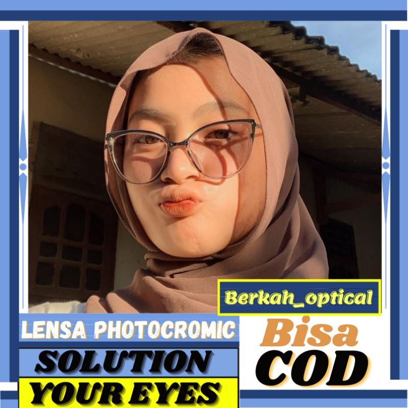 Jual kacamata Photocromic minus Anti radiasi UV frame CAT EYE fashion kekinian 5234 | Shopee ...