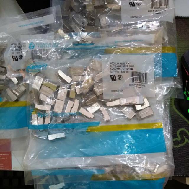 Jual AMP Connector RJ45 cat 5 besi AMP Konektor RJ45 Cat-6 | Shopee ...