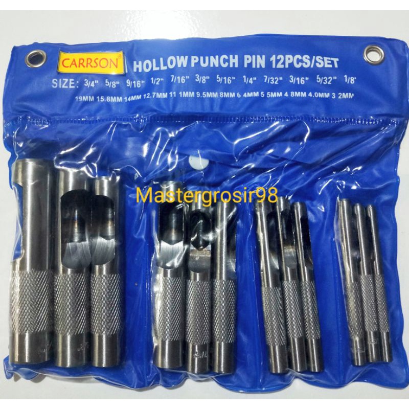 Jual Carrson Hollow Punchset 12pcs/Plong Set Alat Pembolong Karet Dan ...