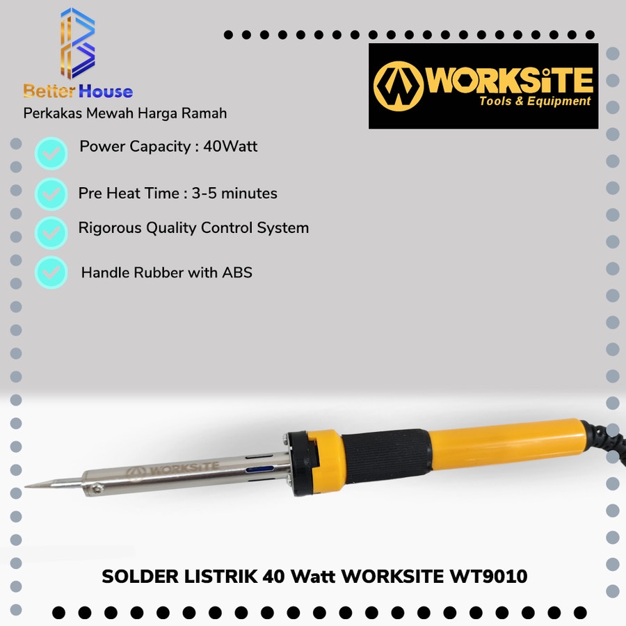 Jual Solder Listrik 40Watt Alat Patri timah Soldering Iron WORKSITE ...