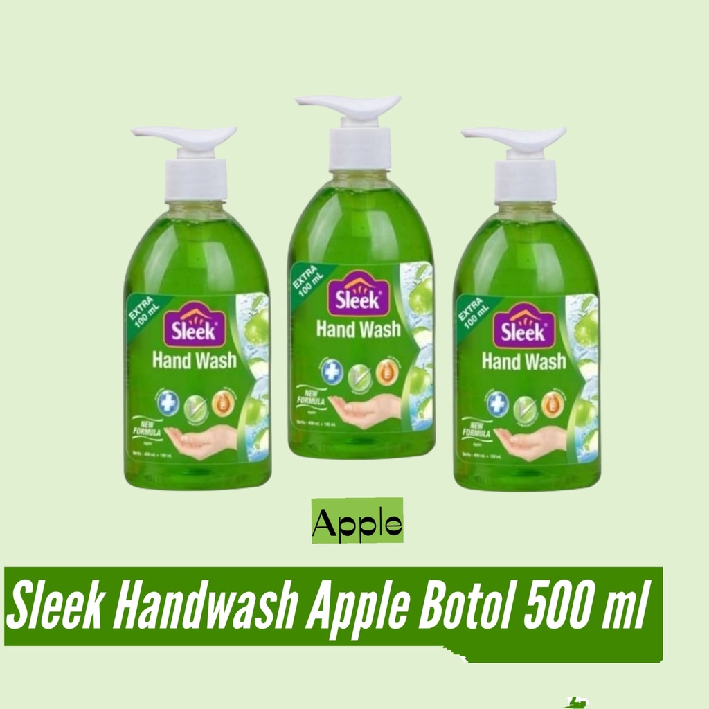 Jual Sabun Cuci Tangan Sleek Apple Botol 500 ml | Shopee Indonesia