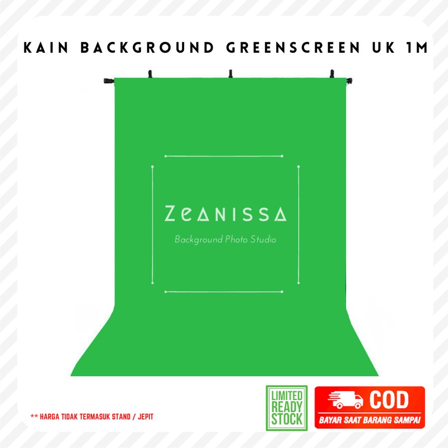 Jual Kain Background Backdrop latar layar Foto polos zoom Hijau Green ...