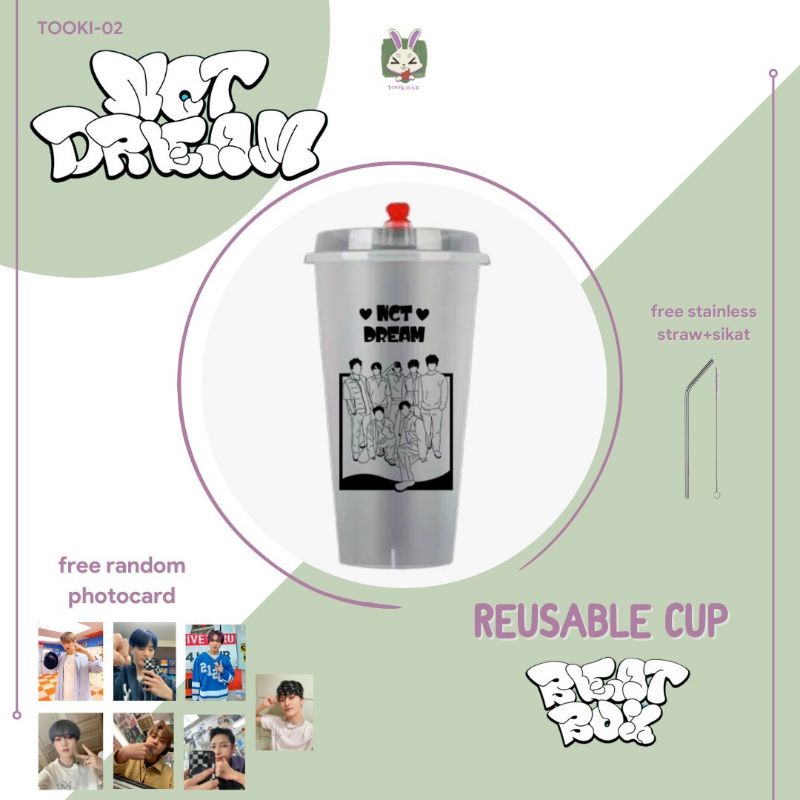 Jual TOOKI FANKIT REUSEABLE CUP 02 || NCT Dream Reuseable cup Fanmade ...