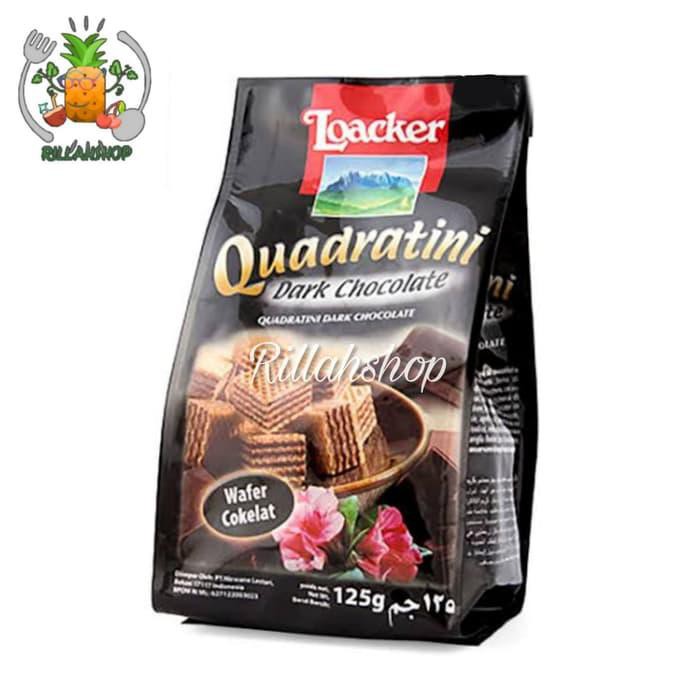 Jual LOACKER WAFER QUADRATINI DARK CHOCOLATE/COKLAT HITAM 125G | Shopee ...