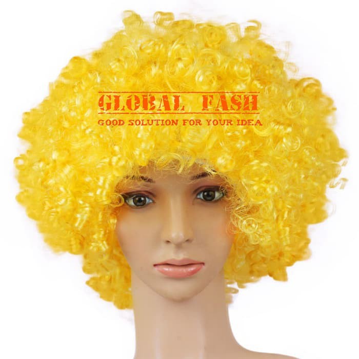 Jual Wig kuning/ wig kribo/ Wig Badut / Wig Cosplay/ Rambut Palsu full ...