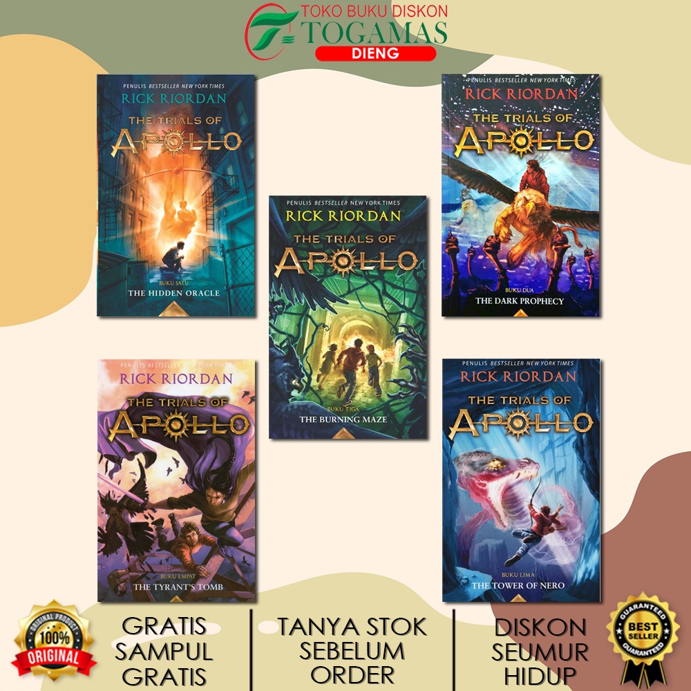 Jual Seri Novel The Trials Of Apollo 1 2 3 4 5 The Hidden Oracle Dark