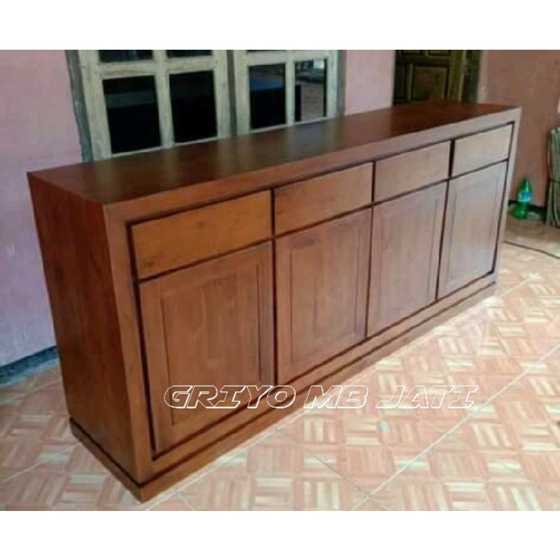 Jual bufet tv minimalis kayu jati jepara/lemari hias tv ruang tamu | Shopee Indonesia