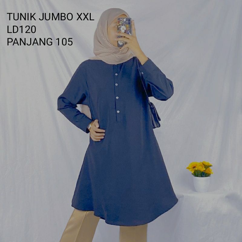Jual TUNIK JUMBO/TUNIK MUSLIMAH/TUNIK WANITA/TUNIK BIG SIZE LD120/BISA BUSUI/COD | Shopee Indonesia