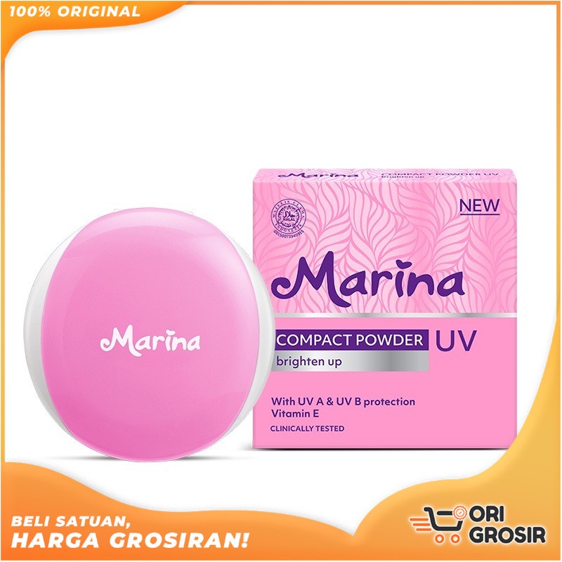Jual ORI Grosir Marina Compact Powder UV Brighten Up 12gr - Uv ...